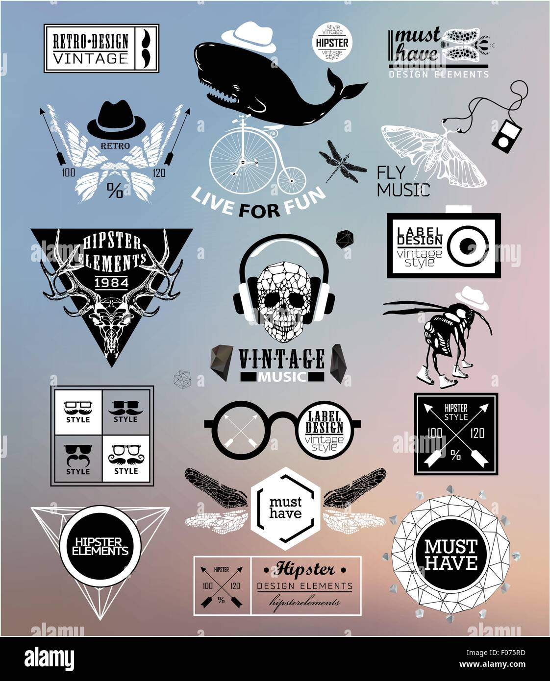 hipster label, icon, elements Stock Vector Image & Art - Alamy