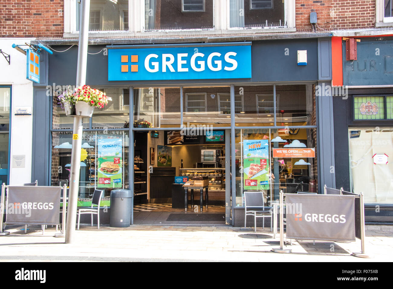 Greggs the bakers shop on high street Wolverhampton West Midlands, uk ...