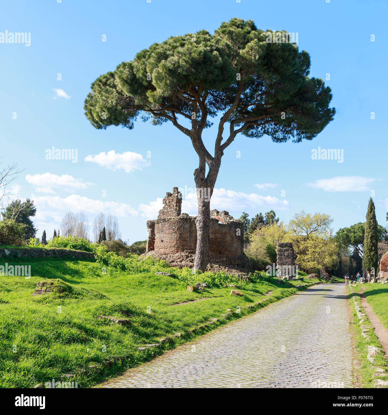 On the ancient Via Appia, the Appian Way, in Rome, Italy Stock Photo ...