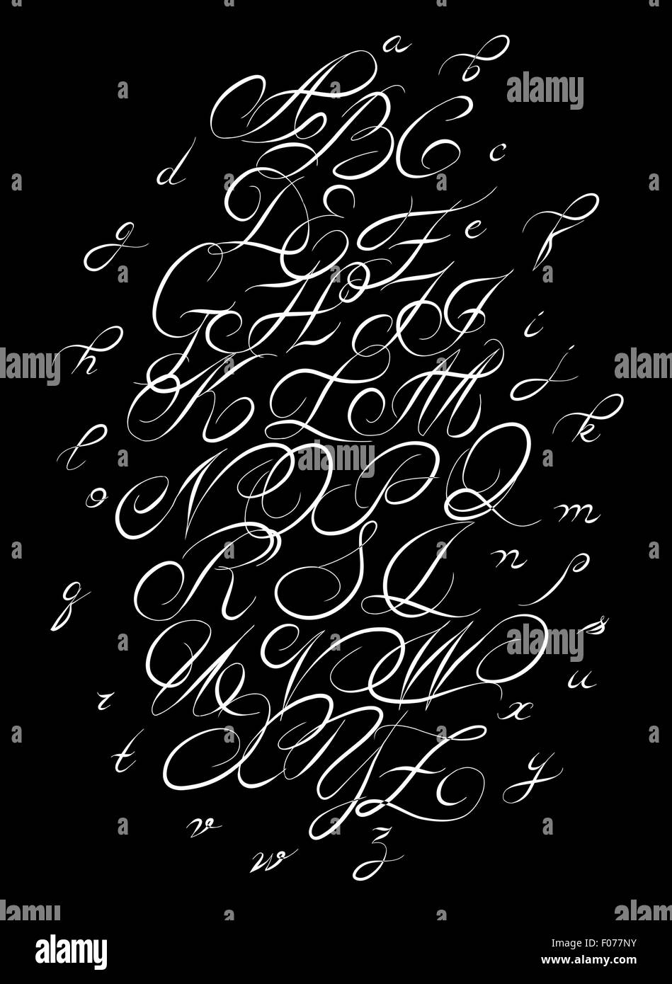 Calligraphic alphabet. Design elements Stock Vector Image & Art - Alamy