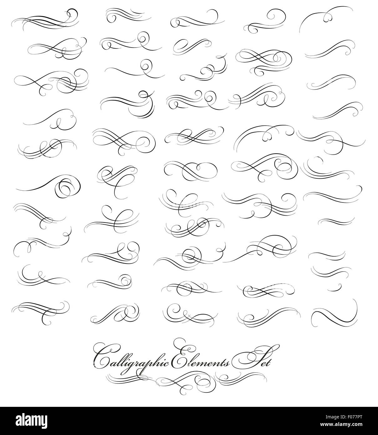 calligraphic floral design elements Stock Vector Image & Art - Alamy