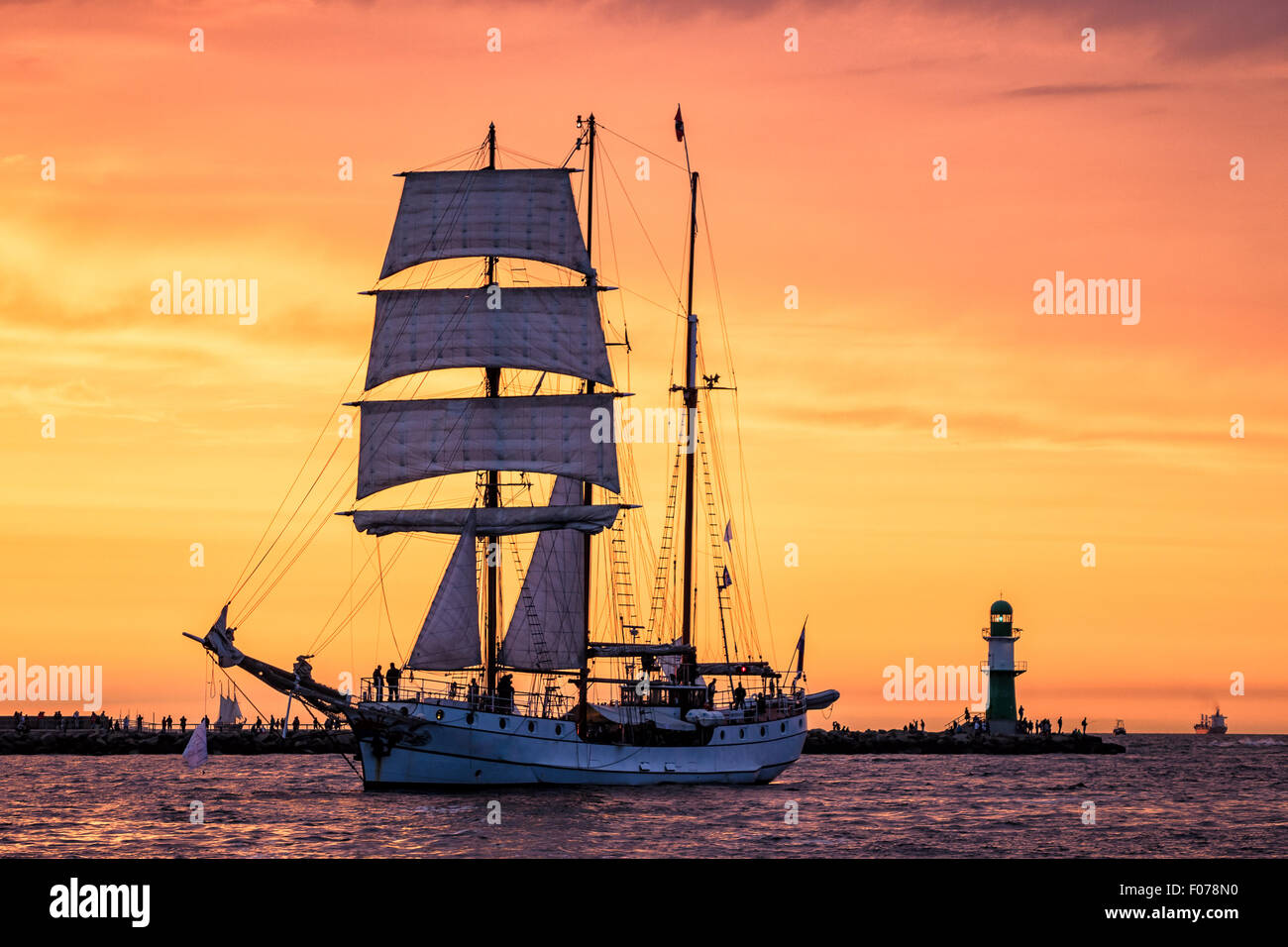 Sailing ship on the Baltic Sea in Rostock (Germany Stock Photo - Alamy