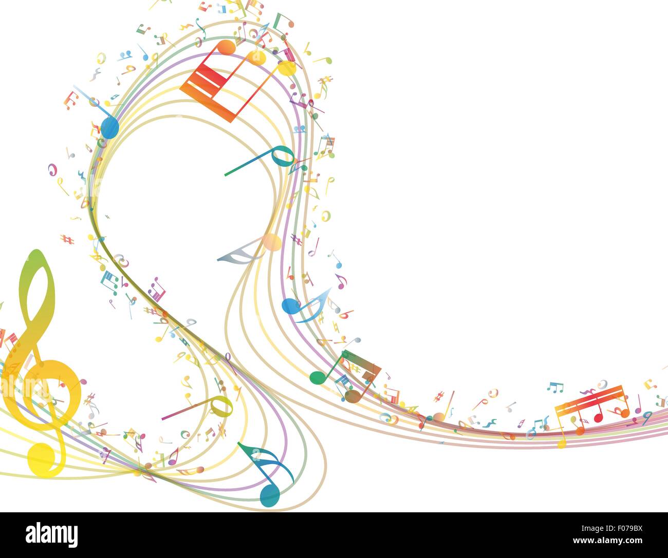 Musical Key with notes row. Illustration with transparency Stock Vector ...
