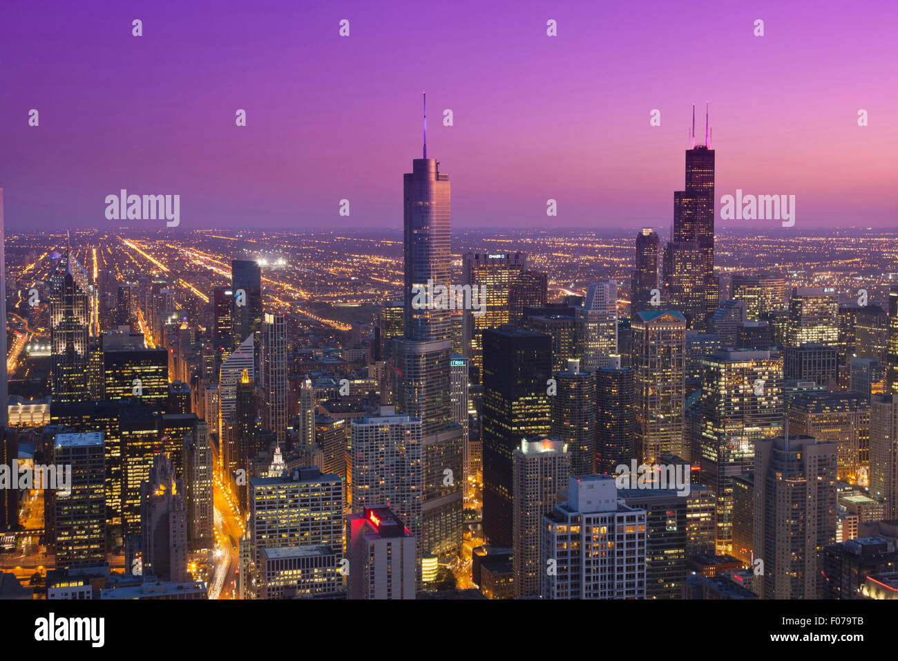 DOWNTOWN LOOP SKYLINE CHICAGO ILLINOIS USA Stock Photo - Alamy