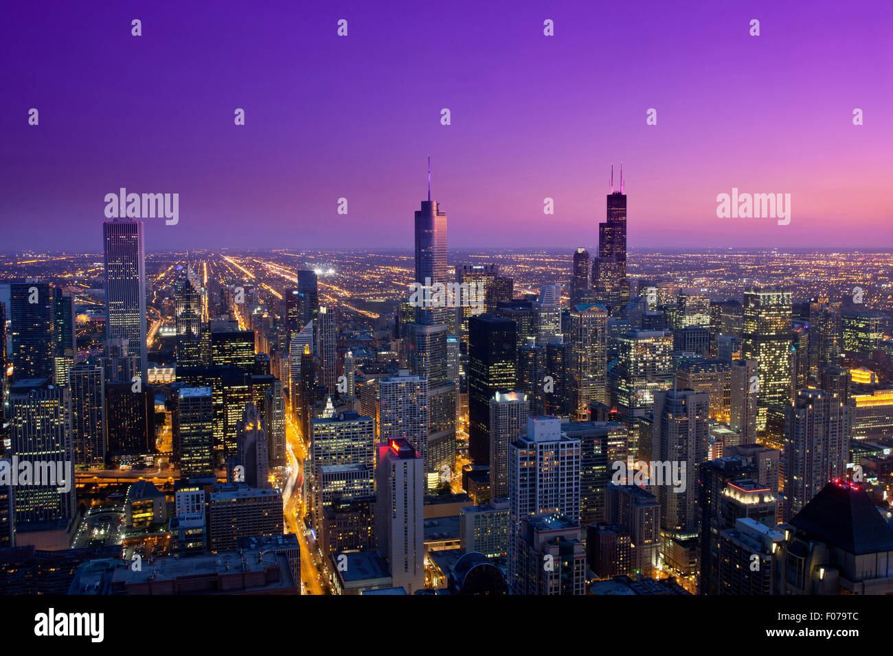 DOWNTOWN LOOP SKYLINE CHICAGO ILLINOIS USA Stock Photo - Alamy