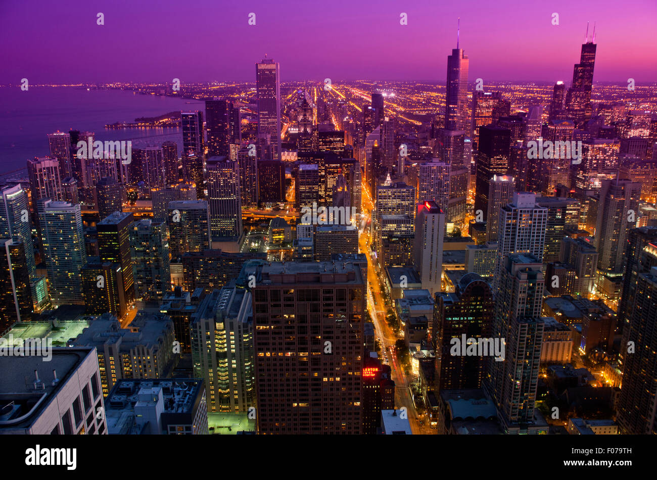 DOWNTOWN LOOP SKYLINE CHICAGO ILLINOIS USA Stock Photo - Alamy