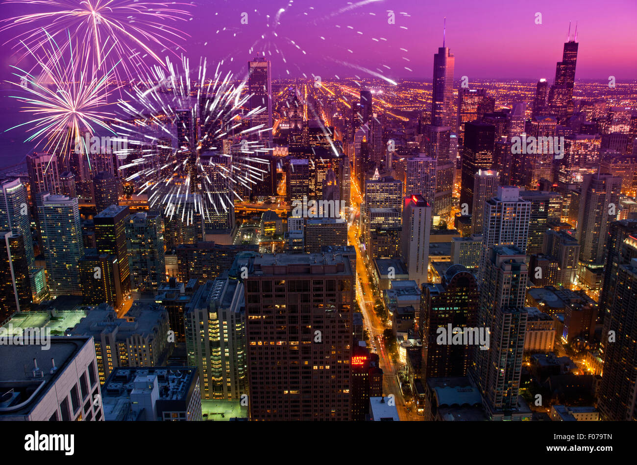 DOWNTOWN LOOP SKYLINE CHICAGO ILLINOIS USA Stock Photo - Alamy