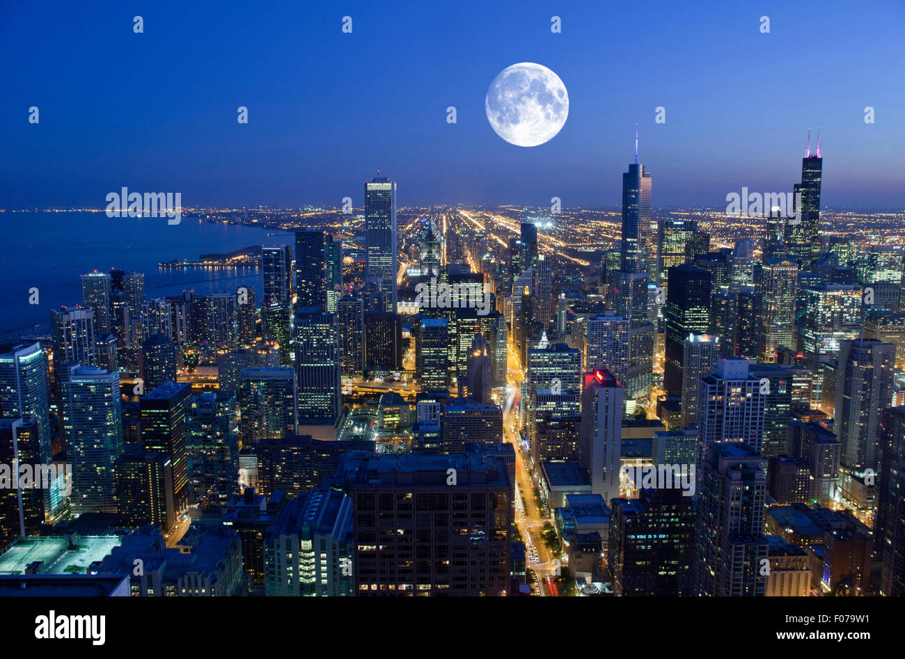 DOWNTOWN LOOP SKYLINE CHICAGO ILLINOIS USA Stock Photo - Alamy
