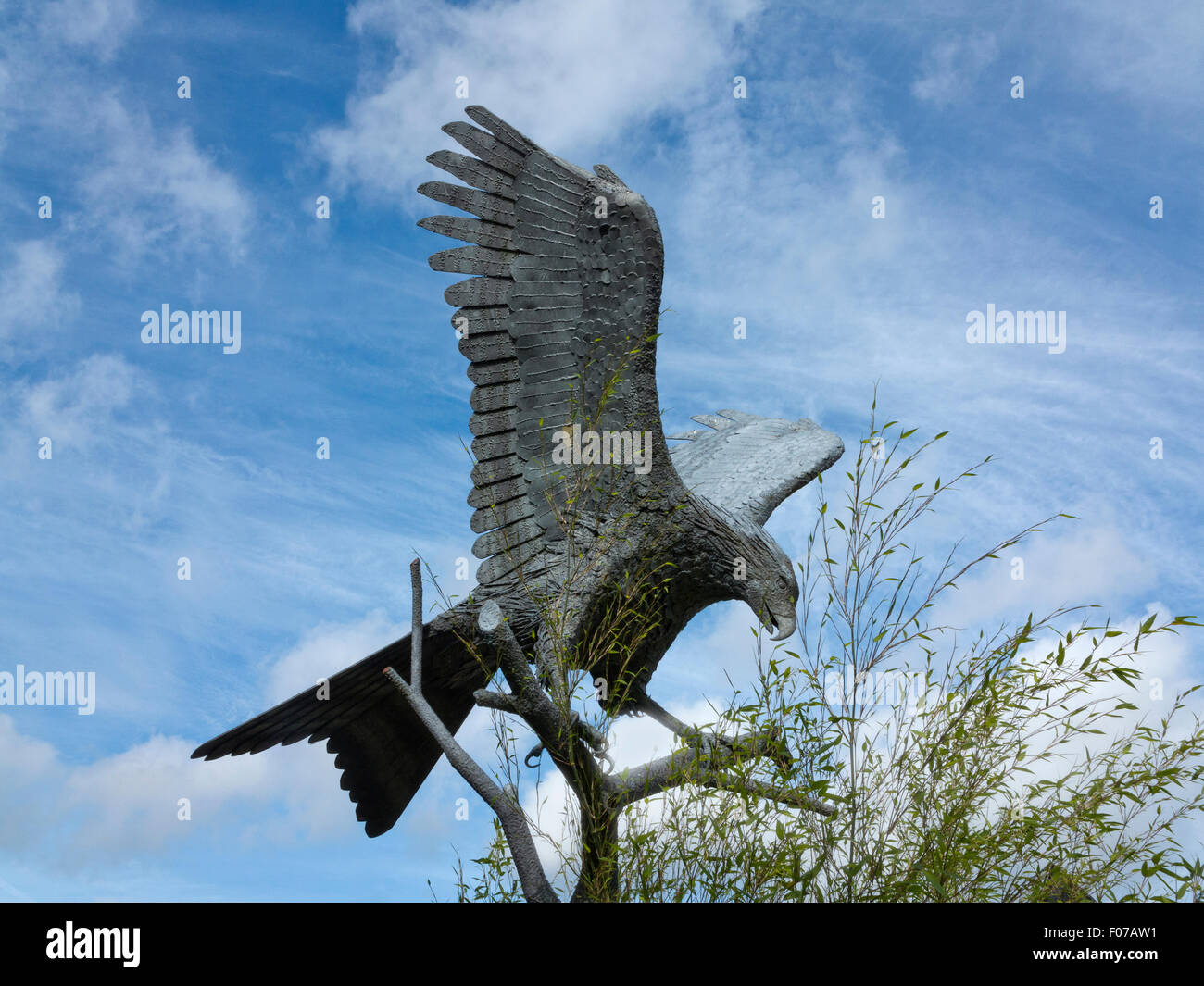 Metal,Red Kite,sculpture,statue,art,artwork,design,at,Bwlch