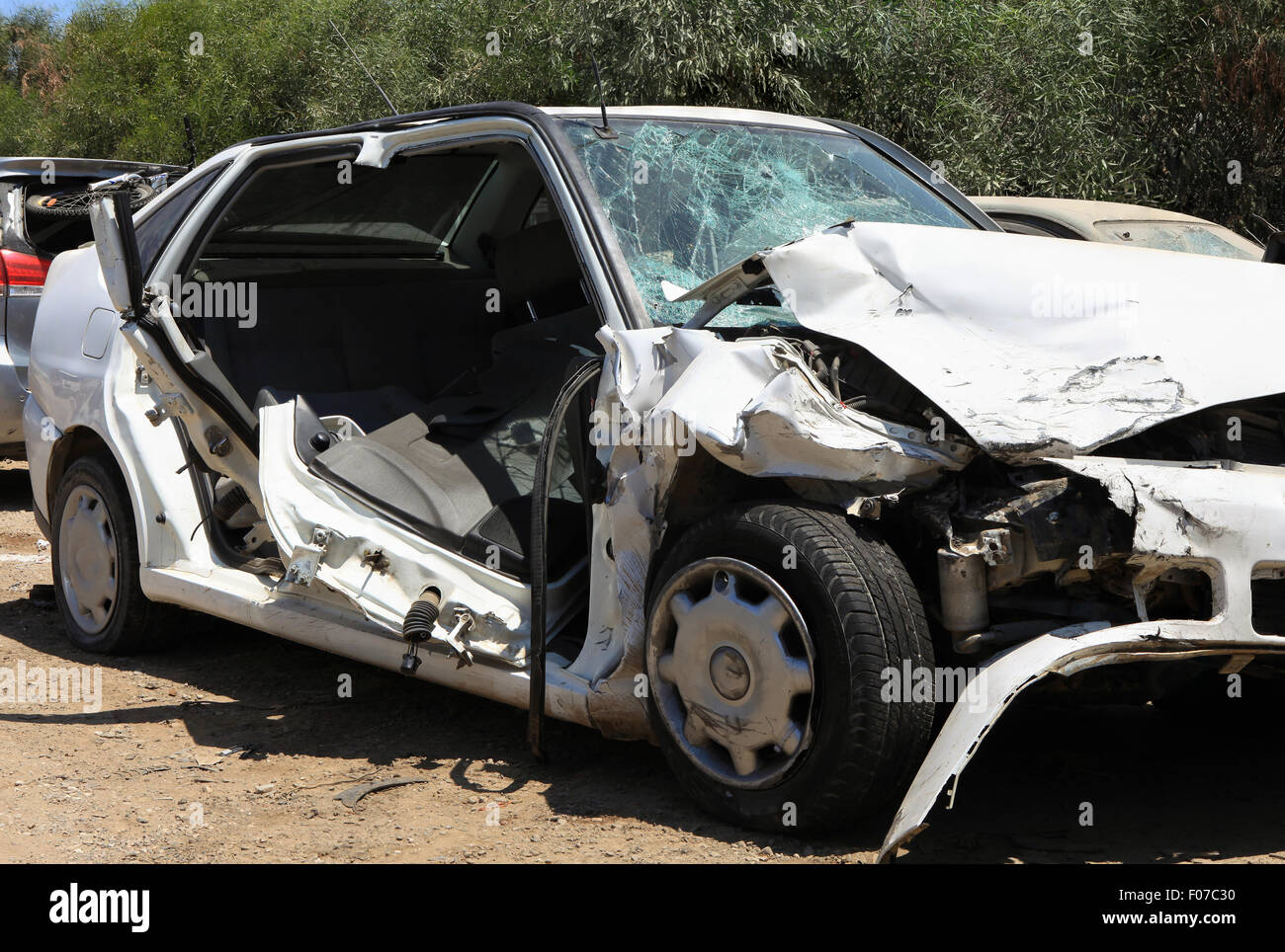 Crashed Car with massive damage Stock Photo - Alamy