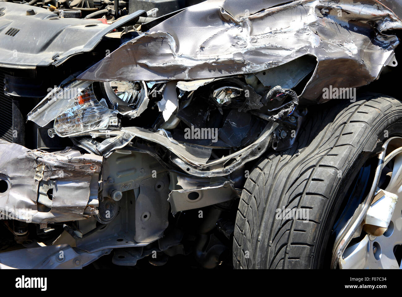 Crashed Car with massive damage Stock Photo - Alamy