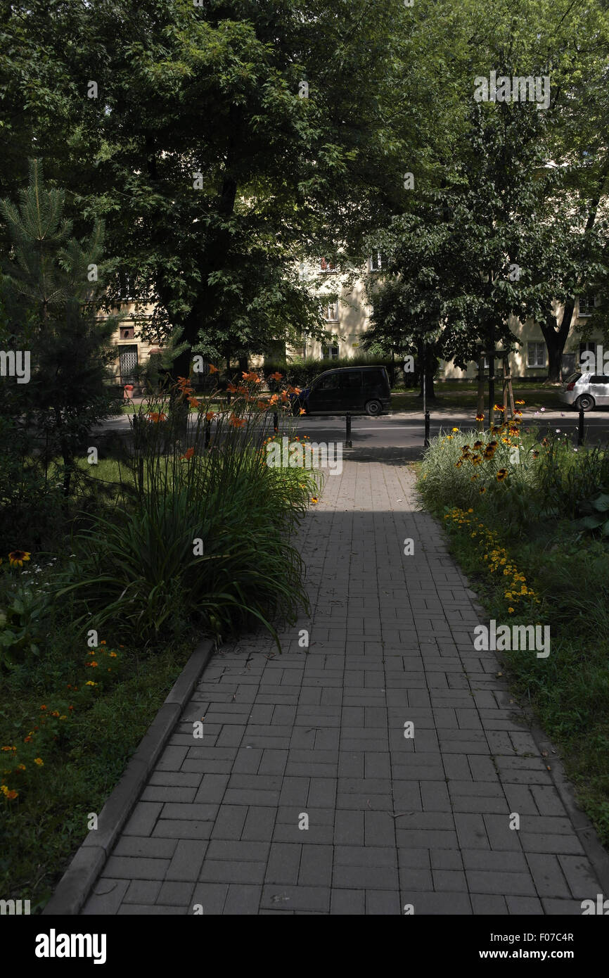 Black bollards standing rising roadside pavement hi-res stock ...