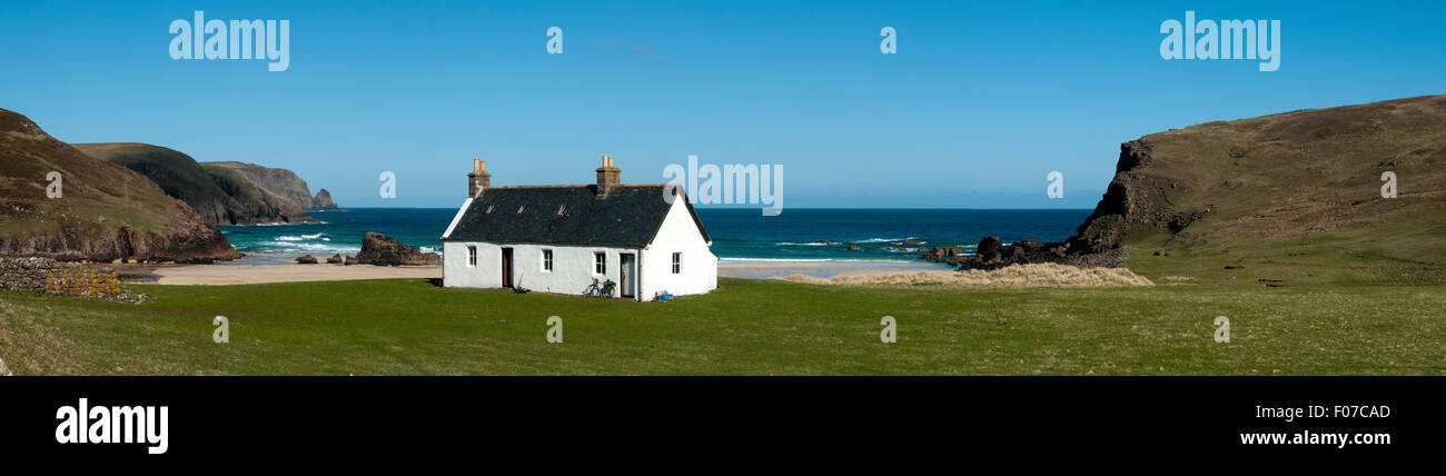 Kearvaig Bothy at Kearvaig Bay, on the north coast east of Cape Wrath ...