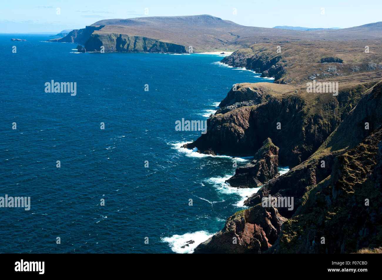 The north coast looking east towards the sandy Kearvaig Bay, from Cape ...