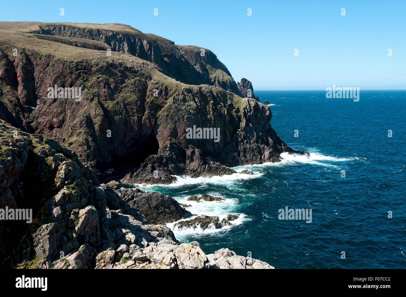 Cliffs on the north coast near Cape Wrath, Sutherland, Scotland, UK ...