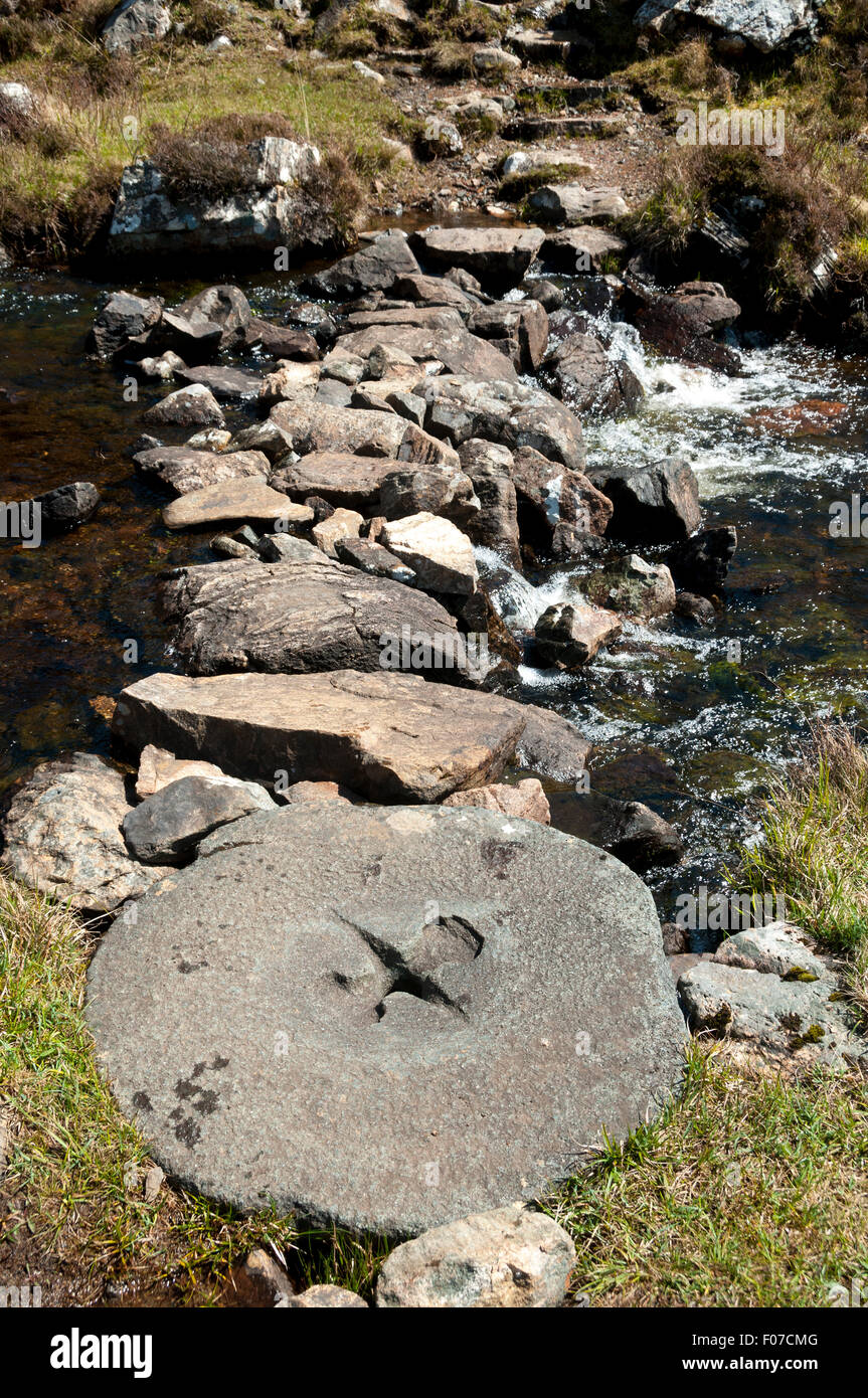 Old millstone used as a stepping stone at the Altan na Bradhan wheel ...
