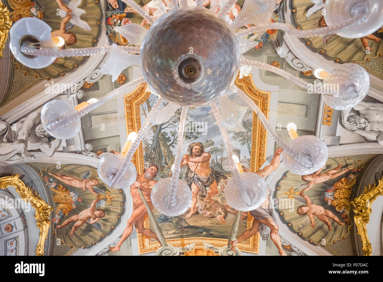 Galleria Doria Pamphilj Rome, a painted ceiling depicting the trials of ...