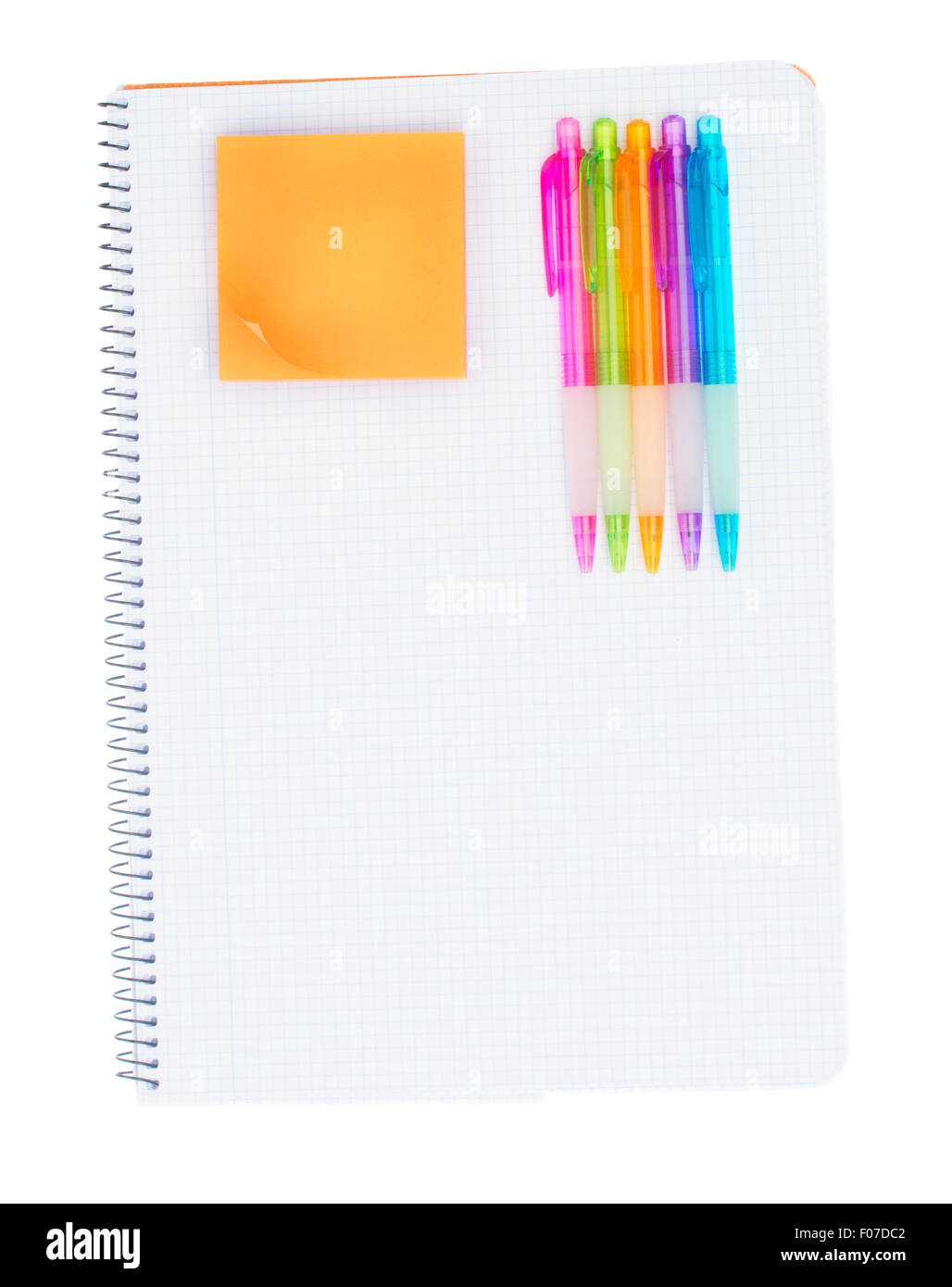 Notebook with school supplies Stock Photo - Alamy