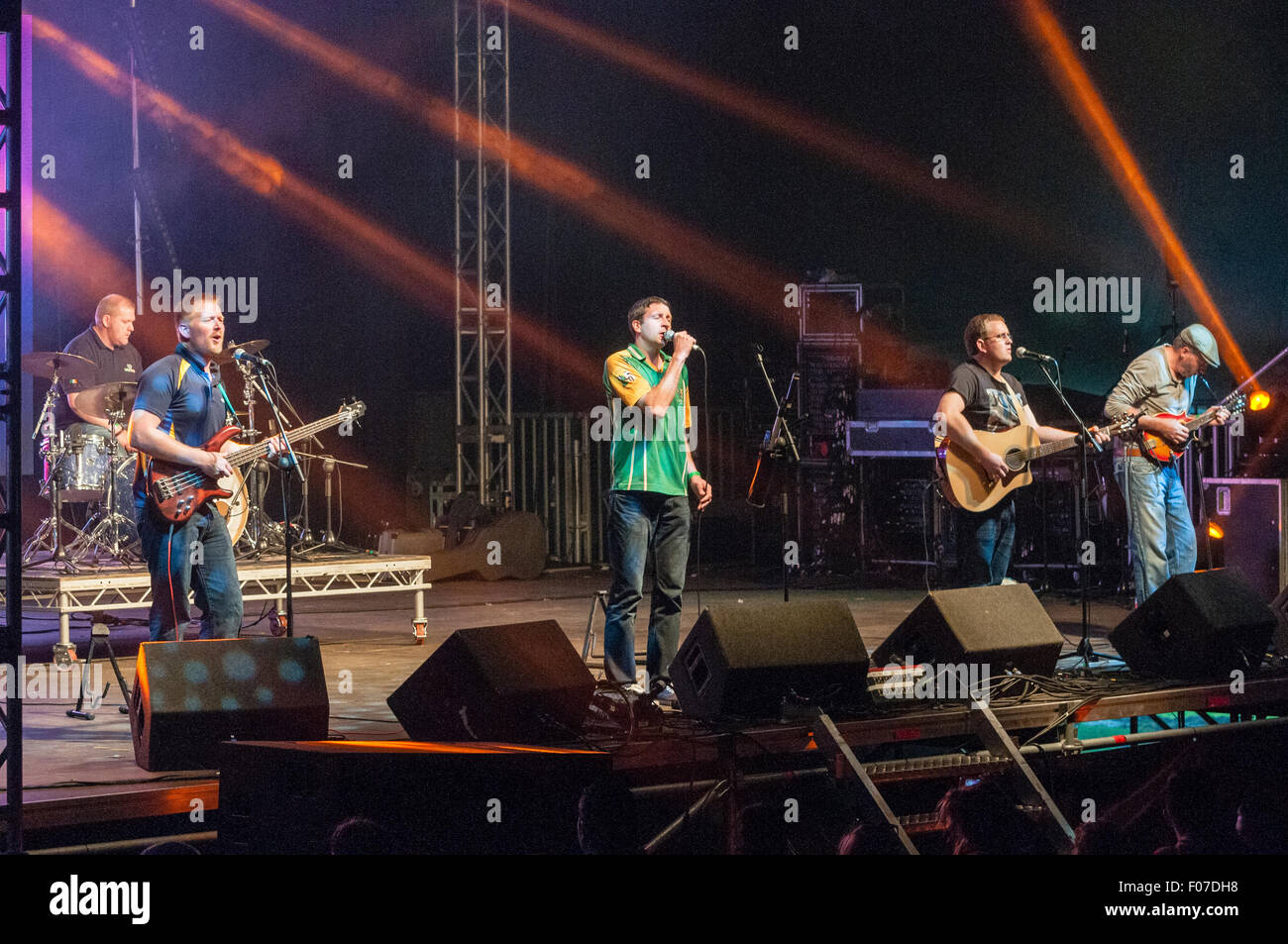 Belfast, Northern Ireland. 08 Aug 2015 - Irish band "Rebel Hearts" play ...