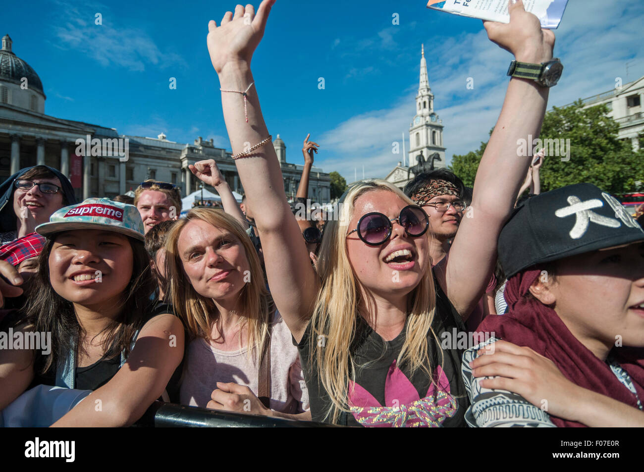 London, UK. 9 August 2015. Teenage fans of K-Pop, many from London, but ...