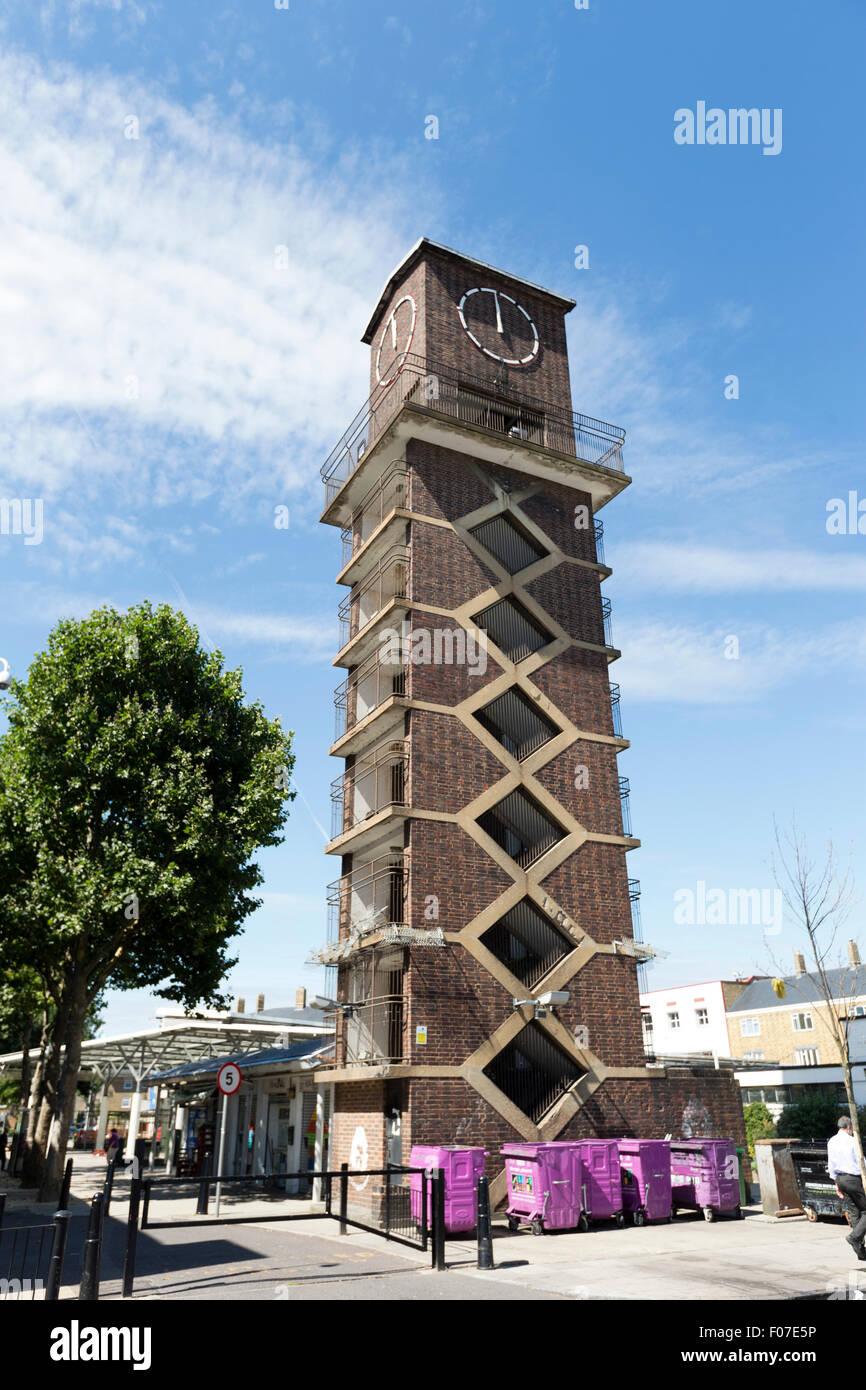 Clock Tower at Chrisp Street Market, Poplar, Tower Hamlets, London ...