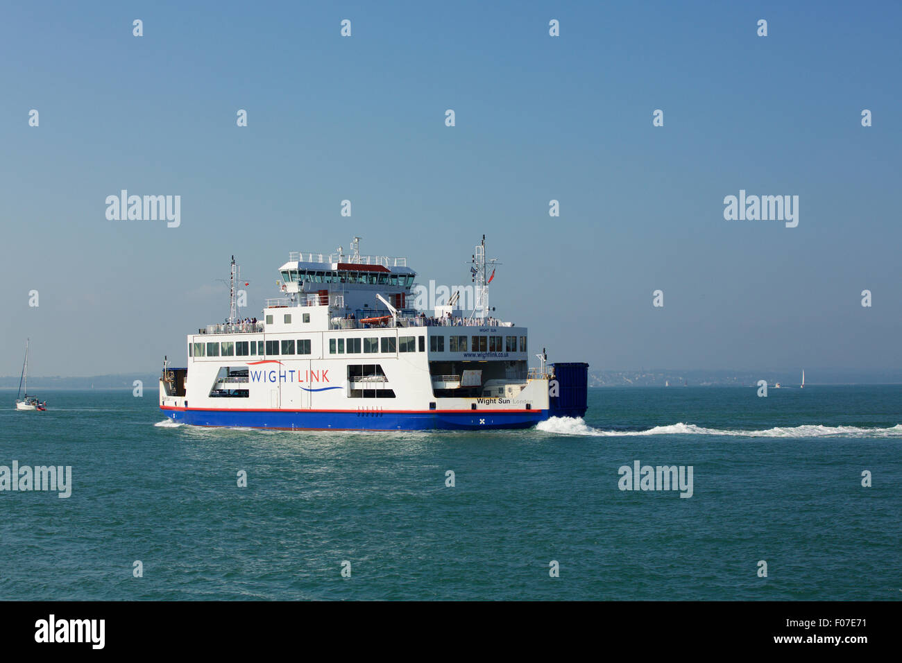Wightlink car ferry fully loaded leaving Portsmouth heading for ...