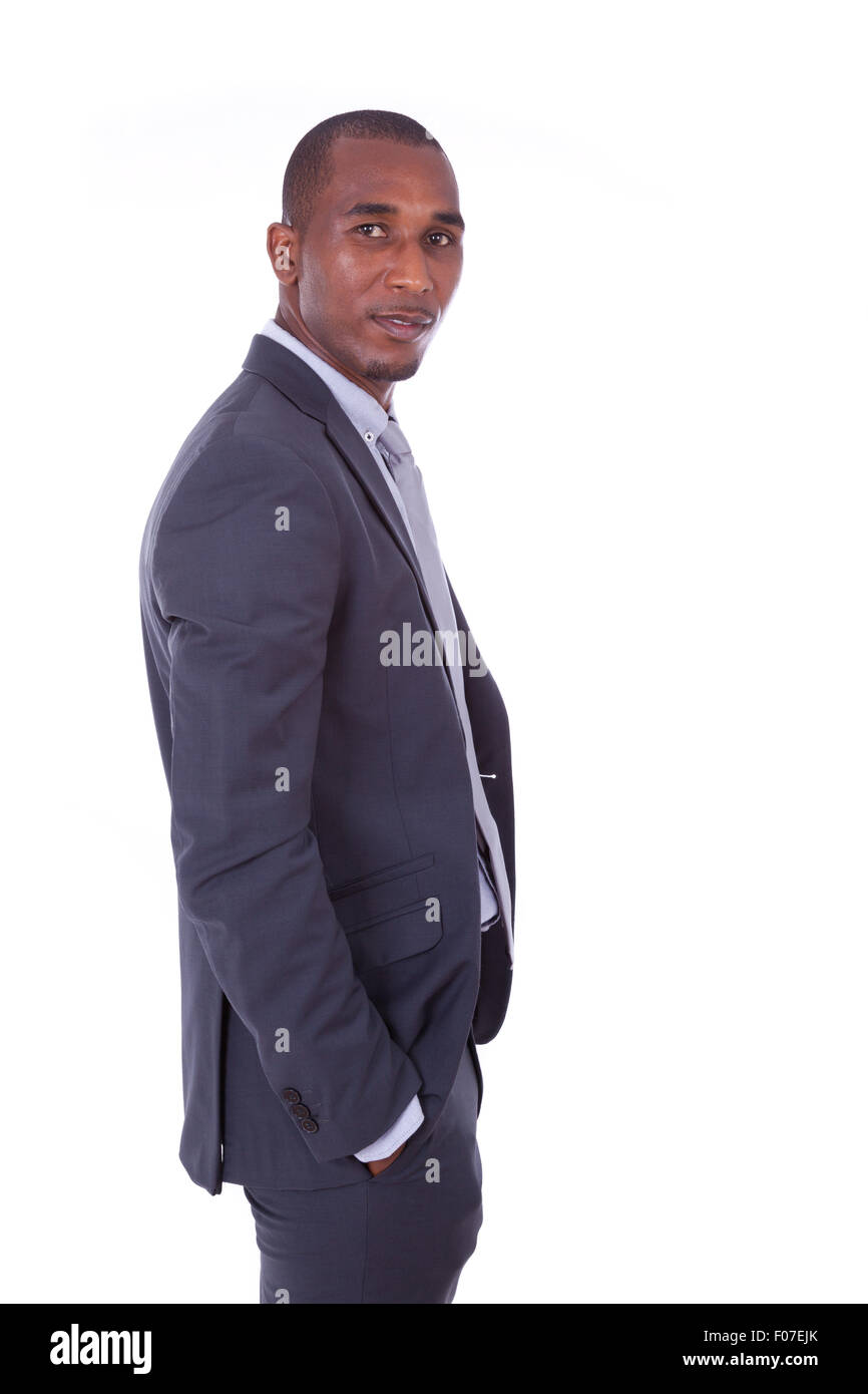 African american business man over white background - Black people ...