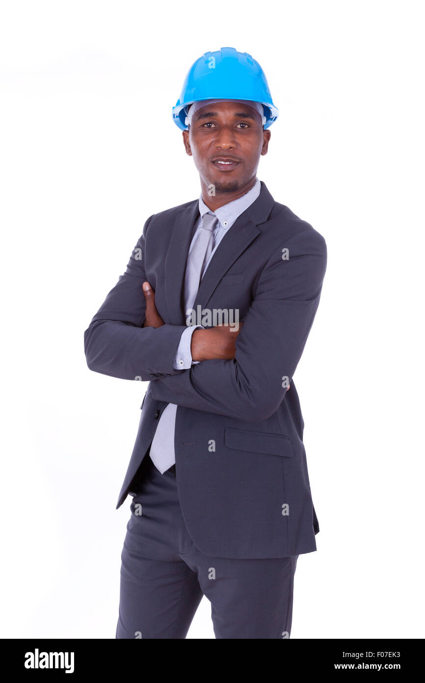 African American architect isolated on white background - black people ...