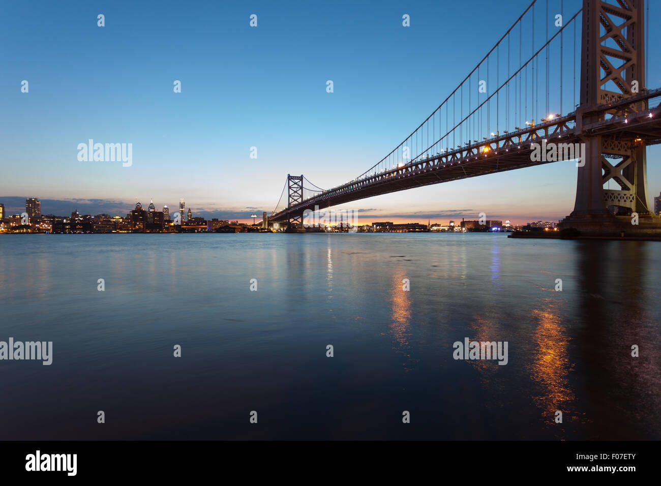 View of the Ben Franklin Bridge from Camden, on the New Jersey Side of ...