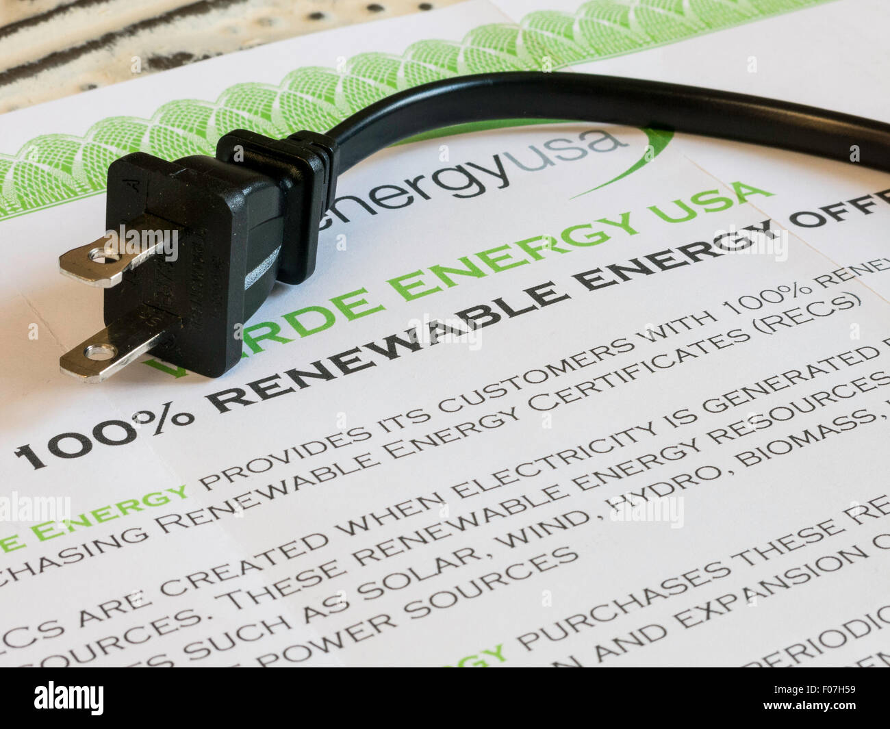 Renewable Energy Offer Still Life Stock Photo - Alamy