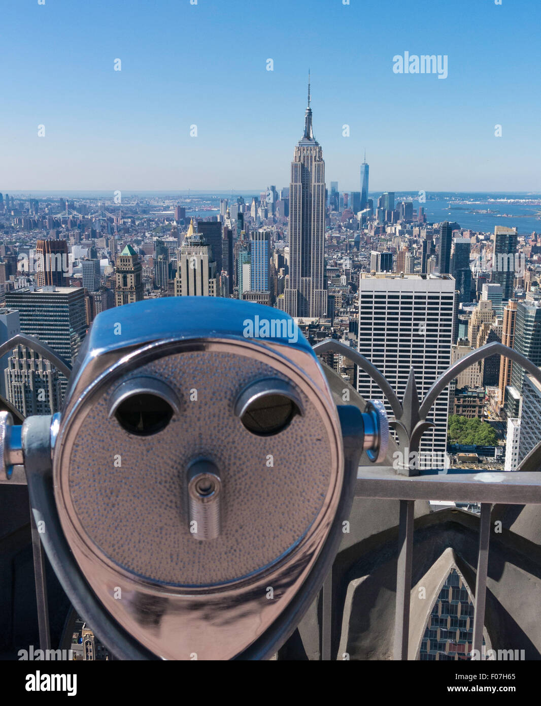 Viewfinder at Top of the Rock Observation Deck, Rockefeller Center, NYC ...