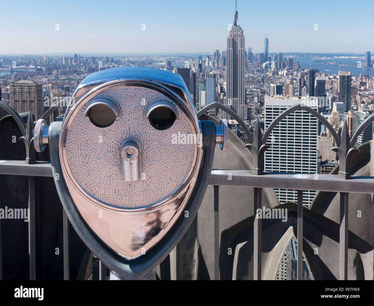 Viewfinder at Top of the Rock Observation Deck, Rockefeller Center, NYC ...