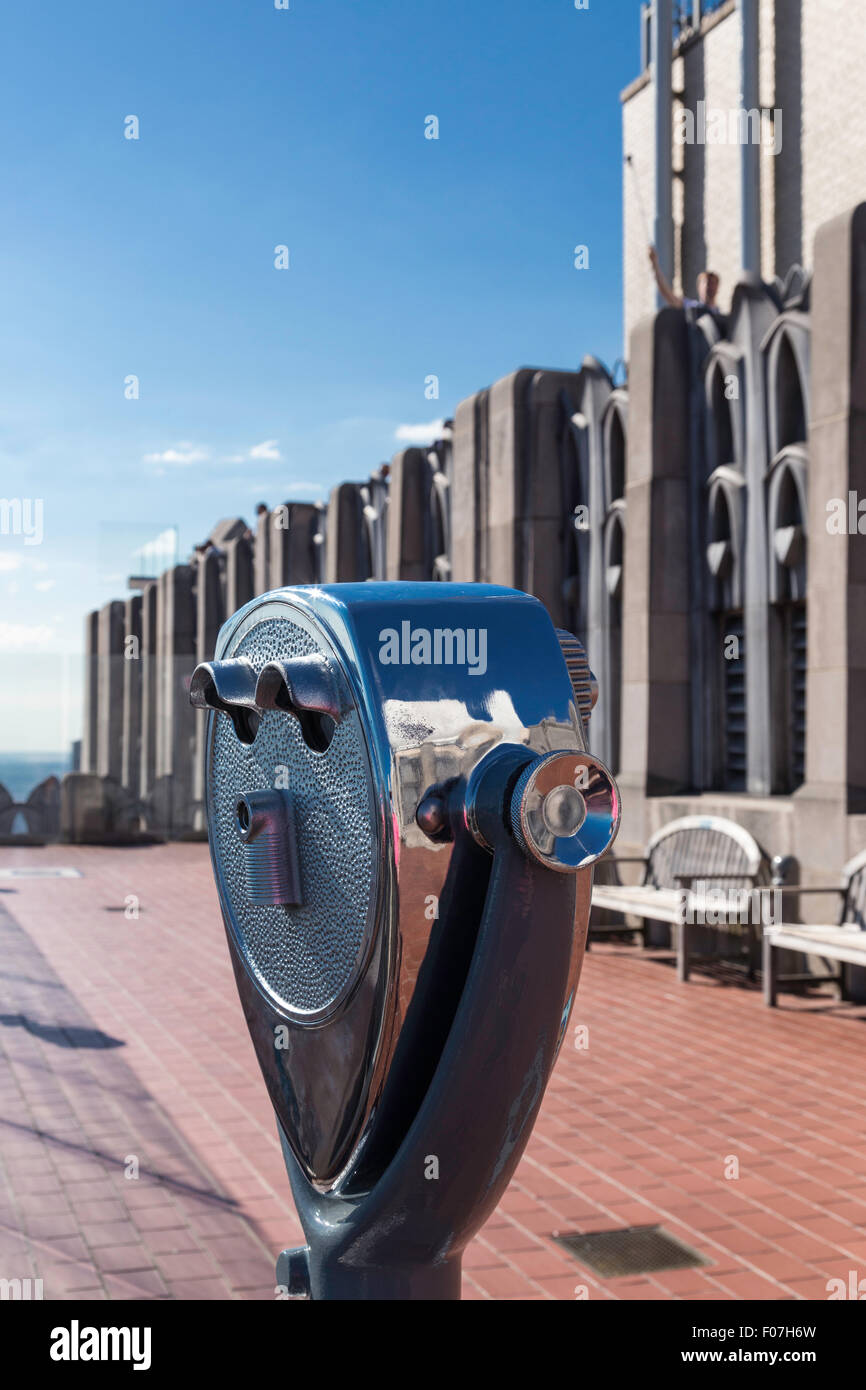 Viewfinder at Top of the Rock Observation Deck, Rockefeller Center, NYC ...