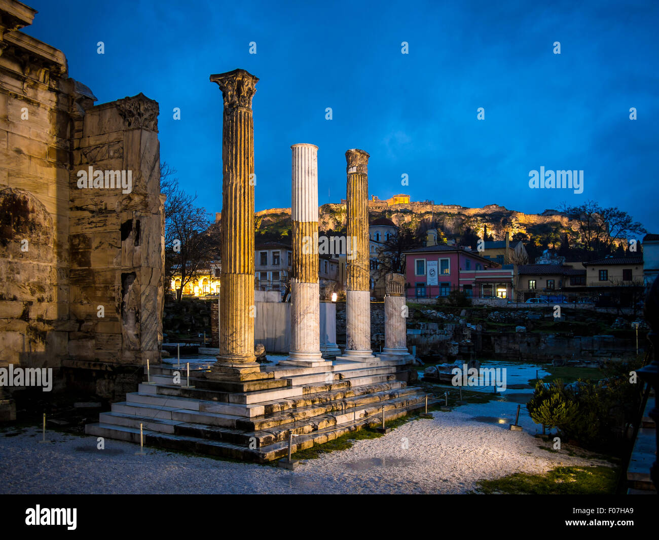 Hadrians library by night hi-res stock photography and images - Alamy