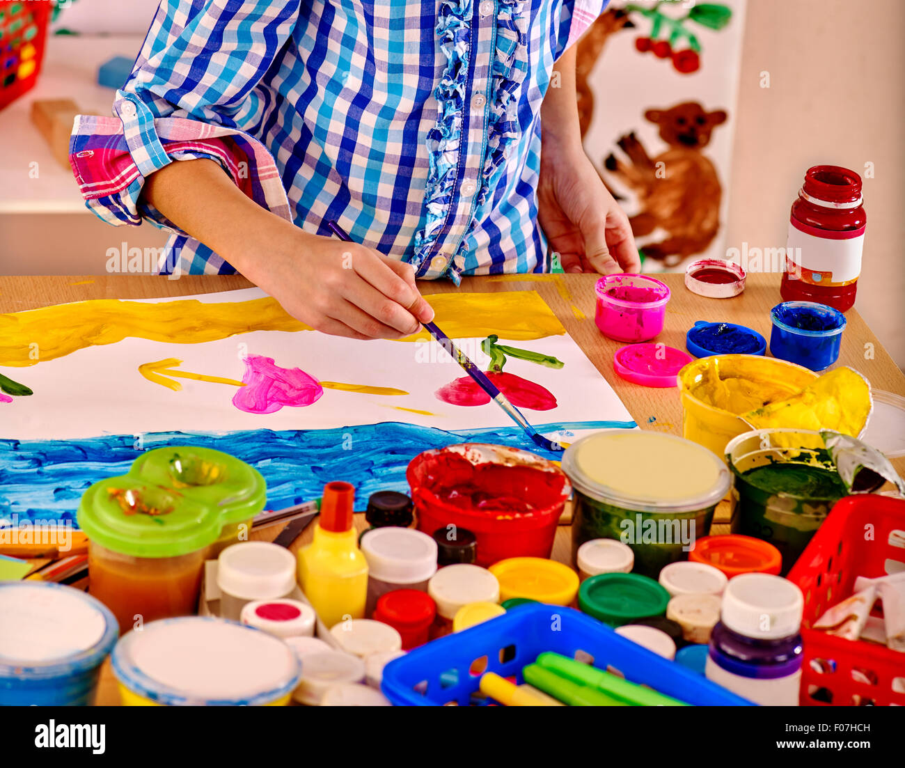 Child making homemade greeting hi-res stock photography and images - Alamy
