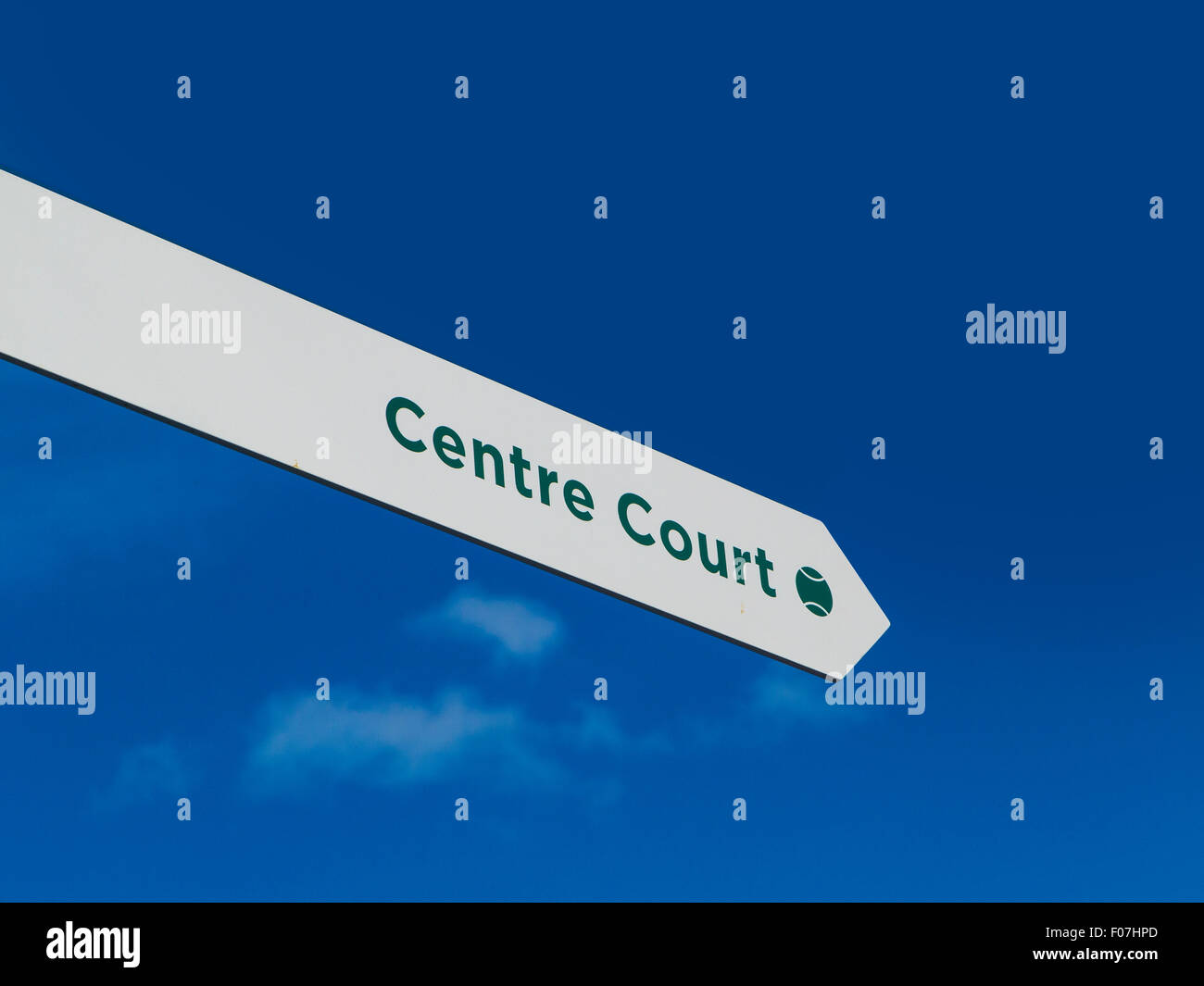 Centre Court and signs from the All England Tennis Club in Wimbledon ...