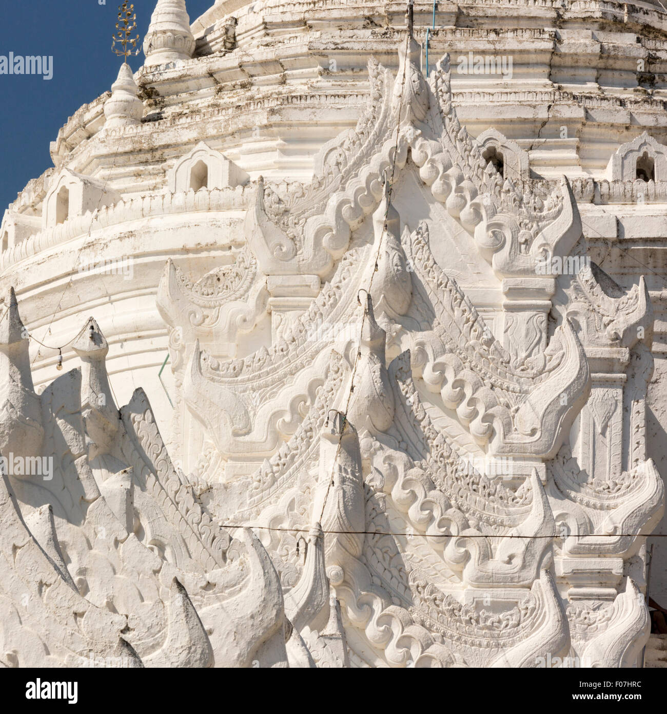 Hsinbyume or Mya Thein Dan temple in Mingun Myanmar. The 7 terraces are ...