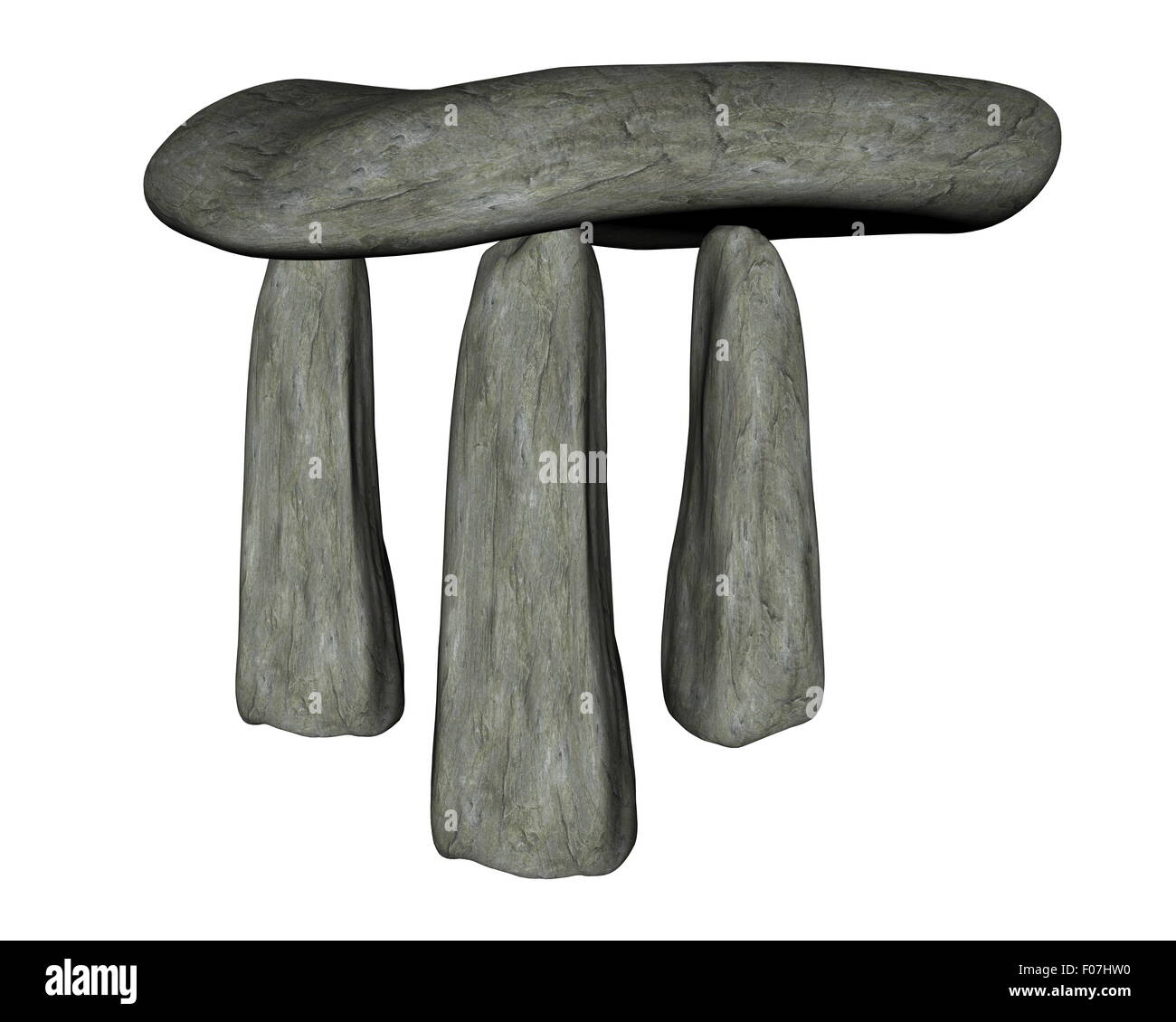 Dolmen stone isolated in white background - 3Drender Stock Photo - Alamy