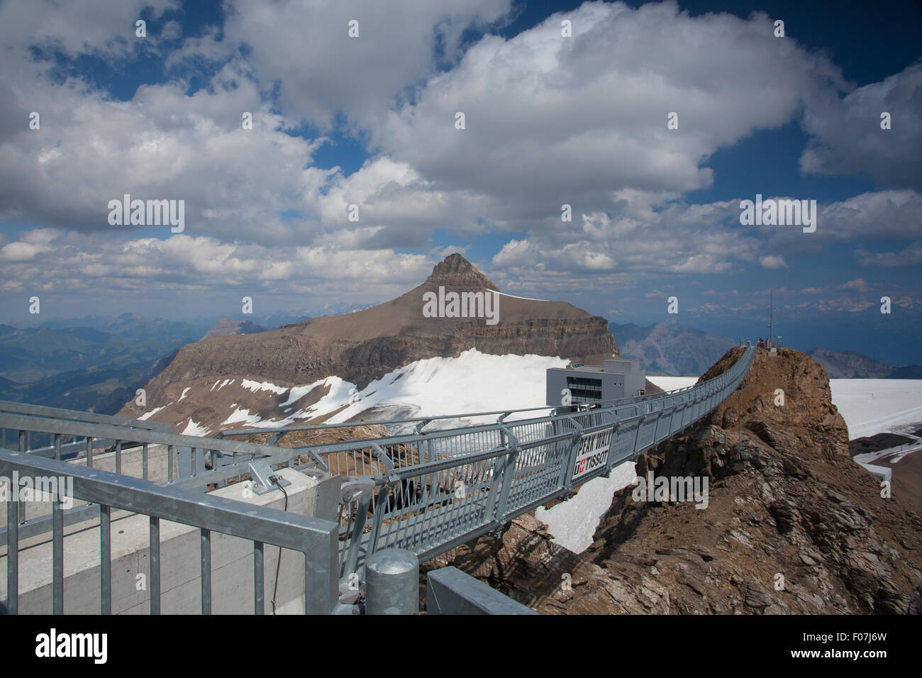 Vaud,Switzerland - July 11,2015: Peak Walk bridge.Peak Walk is a ...