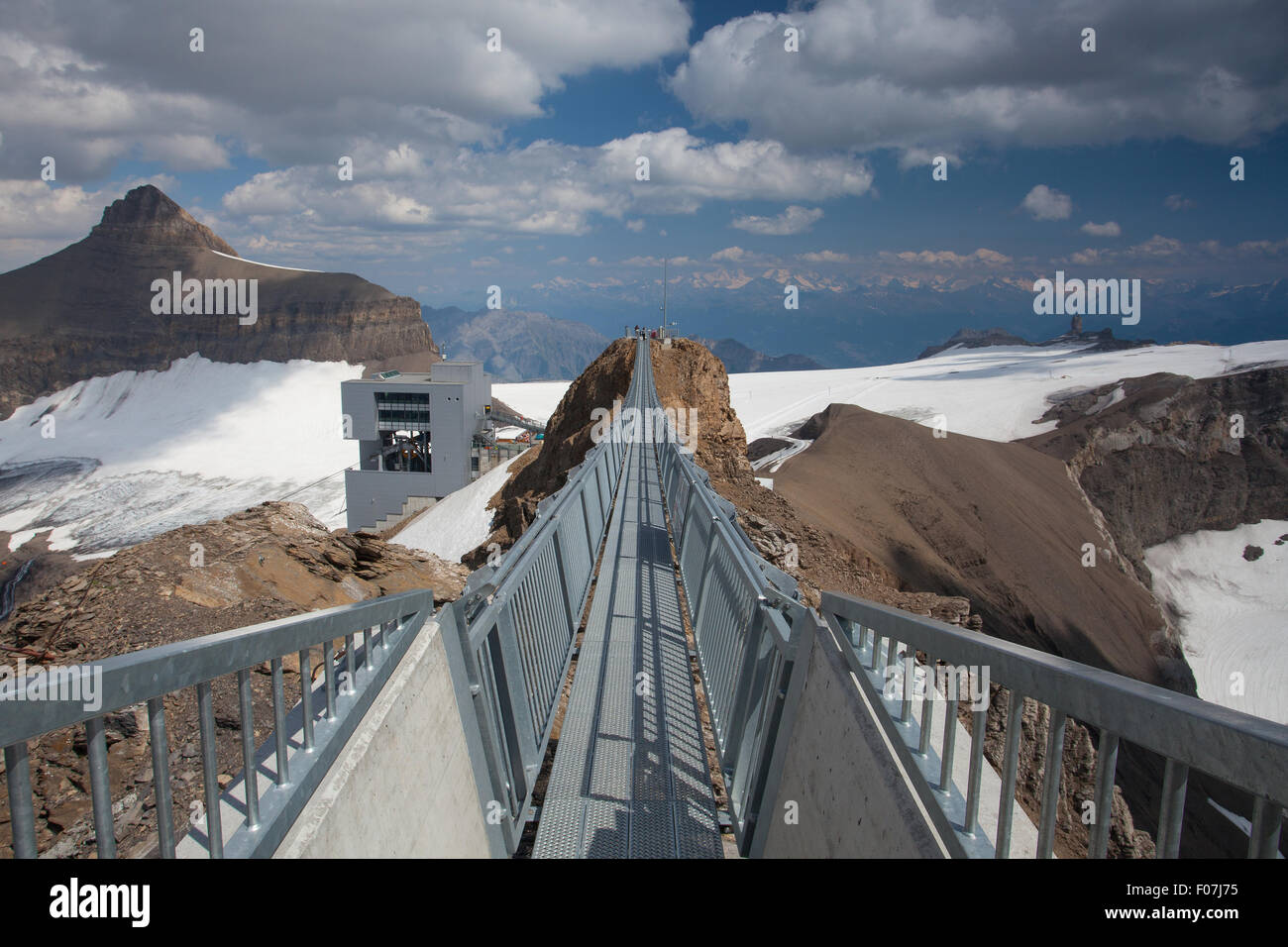 Vaud,Switzerland - July 11,2015: Peak Walk bridge.Peak Walk is a ...