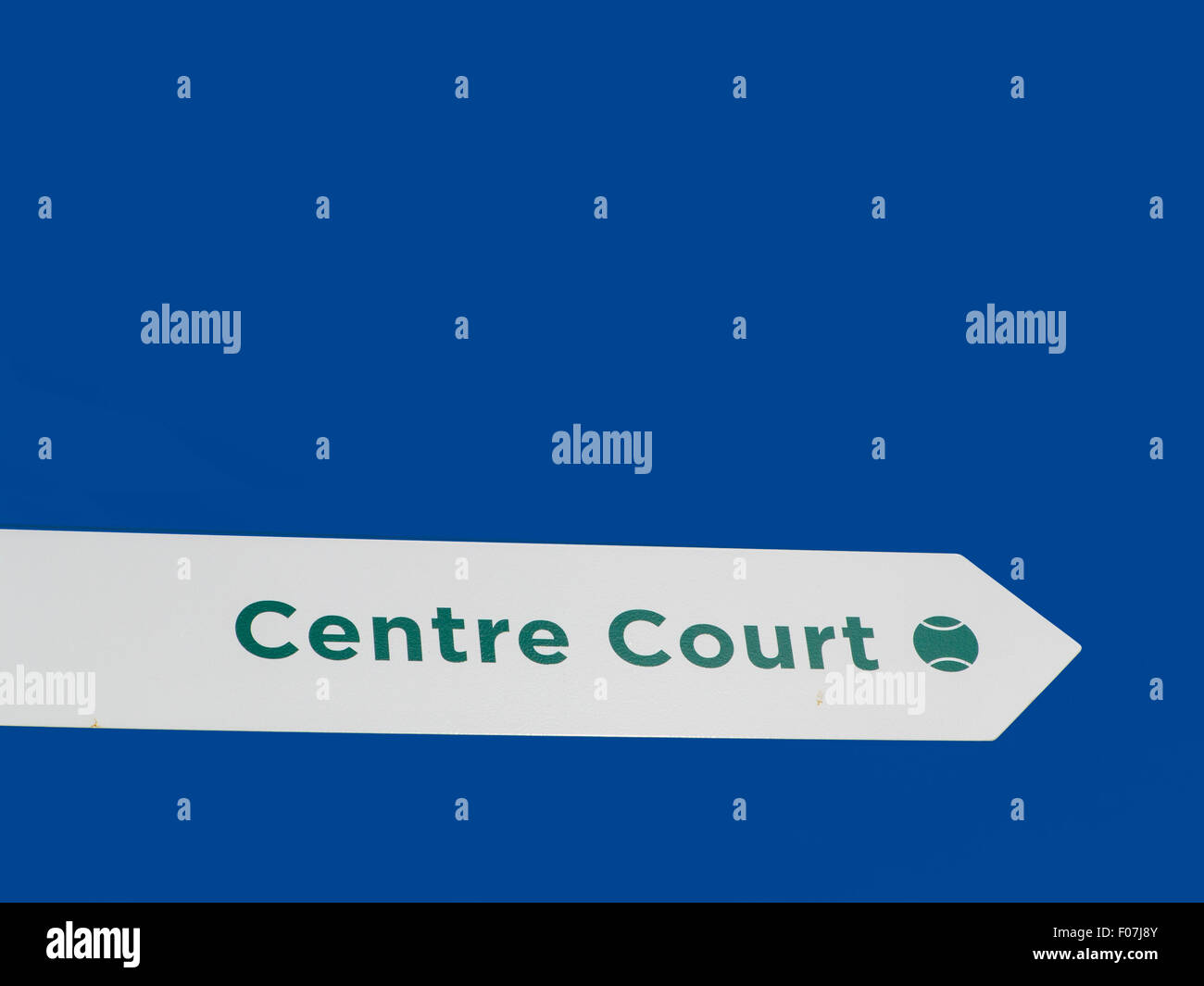 Centre Court and signs from the All England Tennis Club in Wimbledon ...