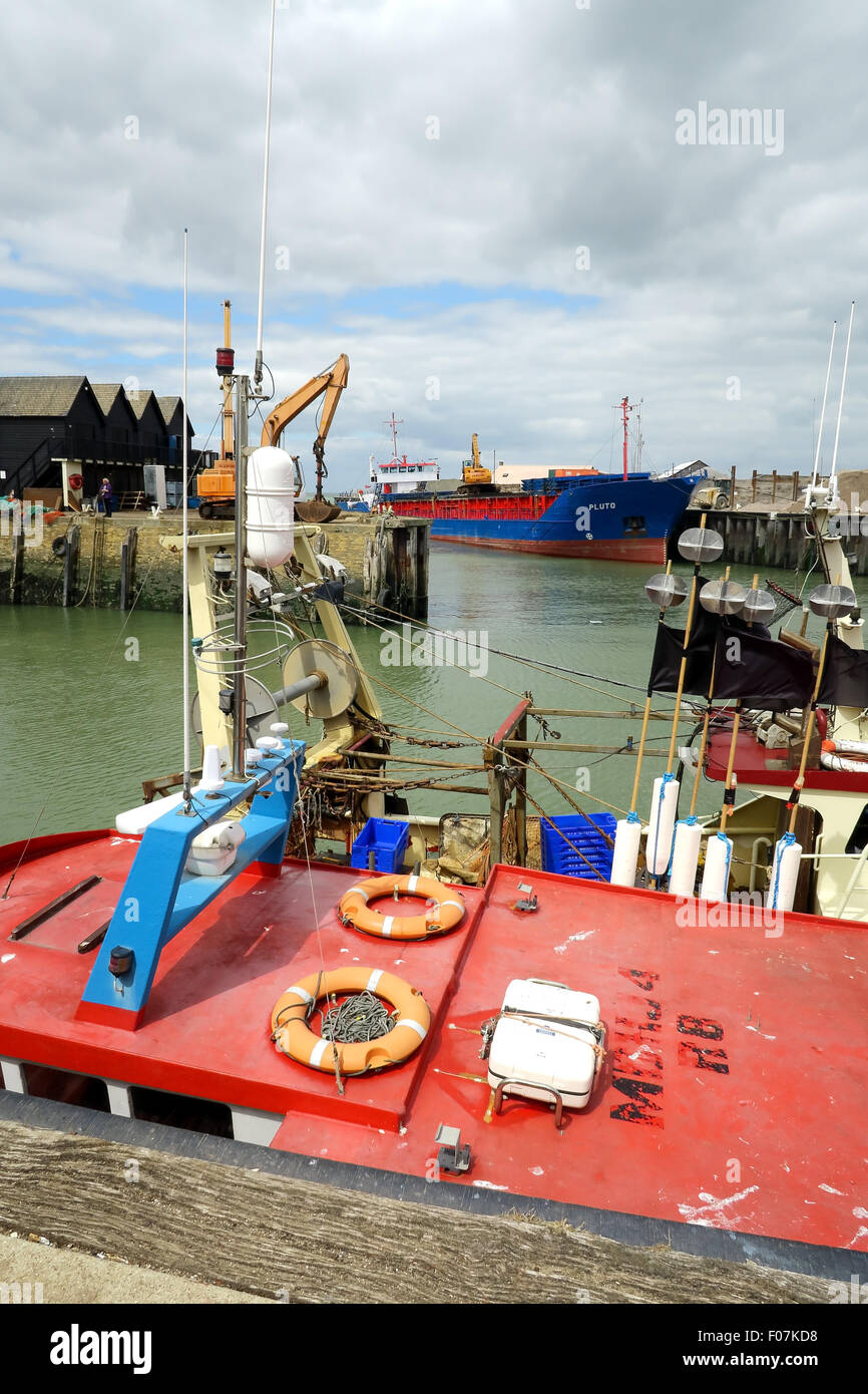 A fishing boat in Whitstable Harbour Stock Photo - Alamy