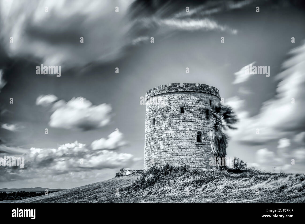 Stone castle water tower in Varadero Cuba Stock Photo - Alamy