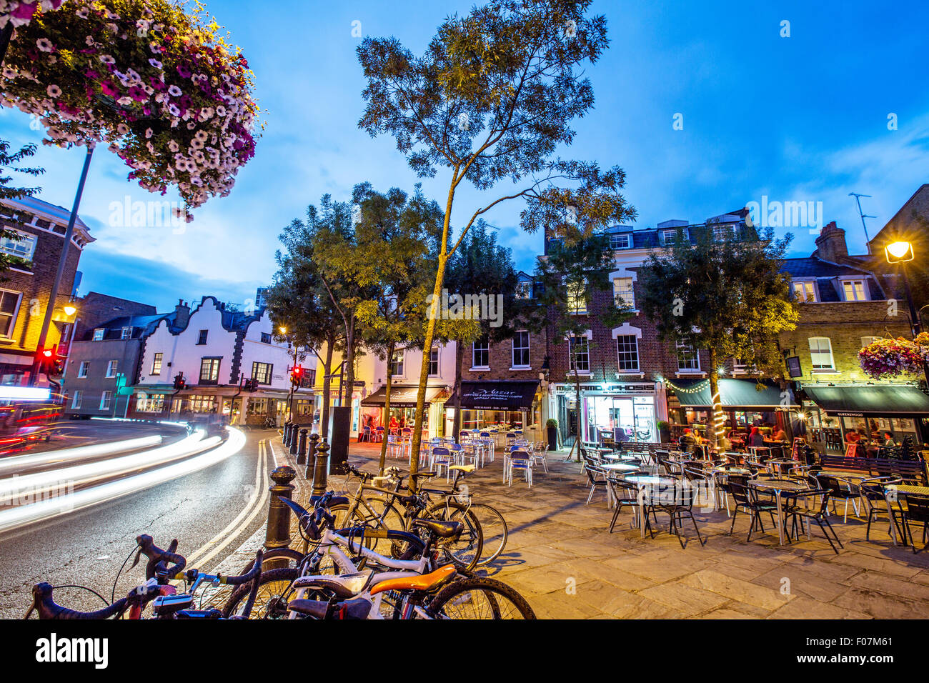 Battersea Square At Night London UK Stock Photo - Alamy