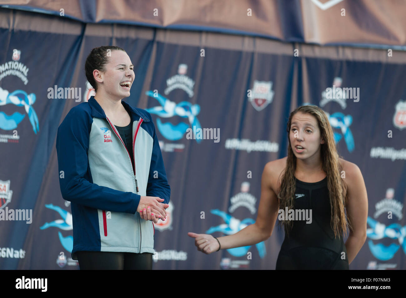 March 12, 2015 - Claire Adams, left, and Danielle Galyer, right, react ...