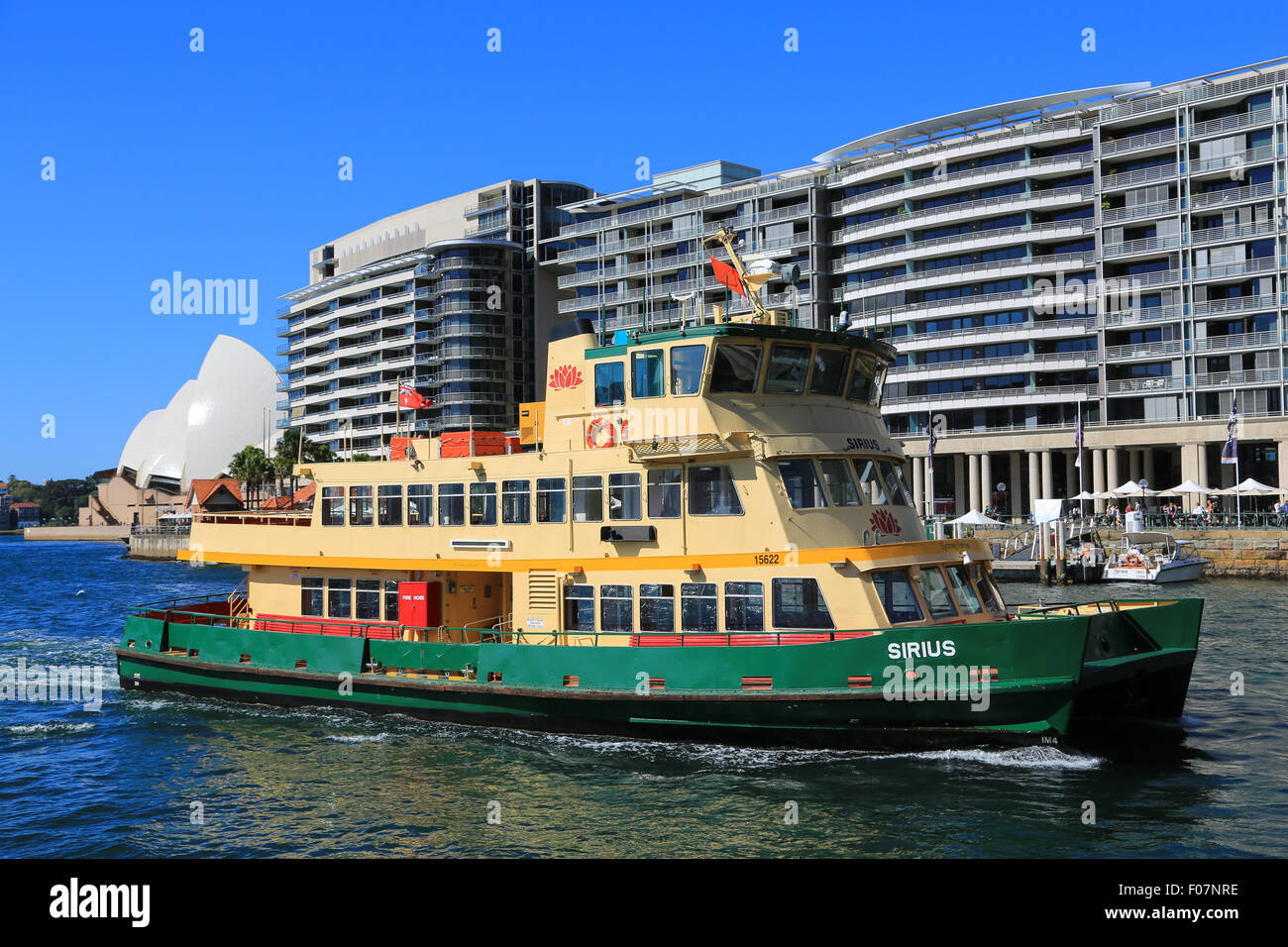 Sydney Ferry Sirius approaching Circular Quay ferry dock with ...