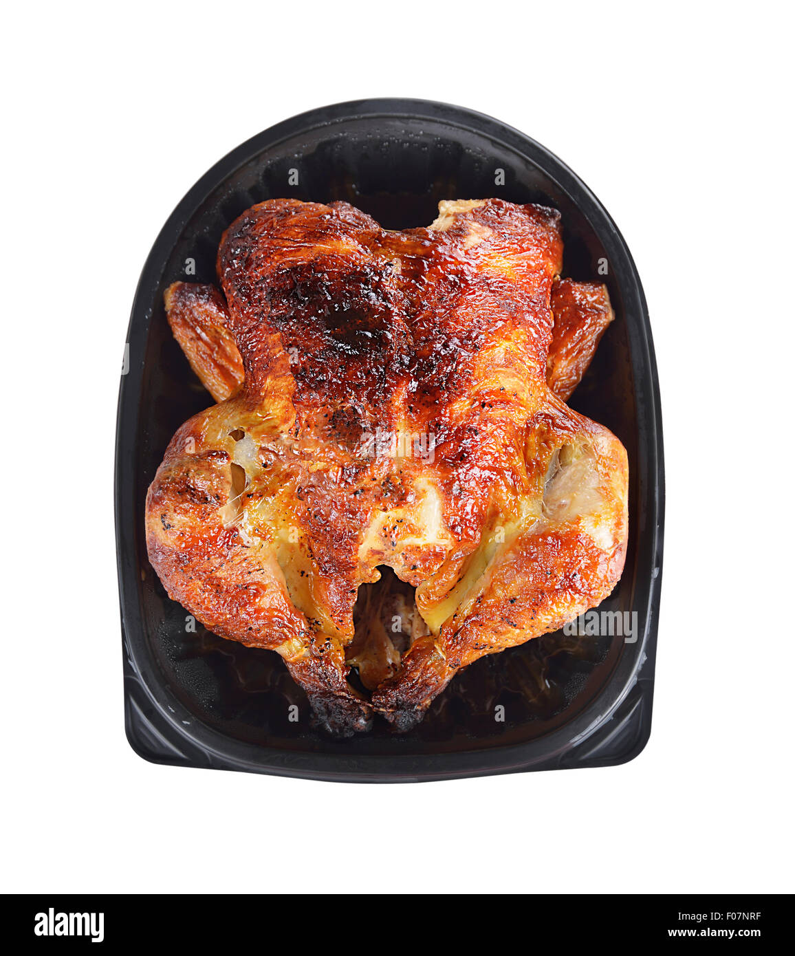 Fried Chicken in a Tray Isolated on White Background Stock Photo - Alamy