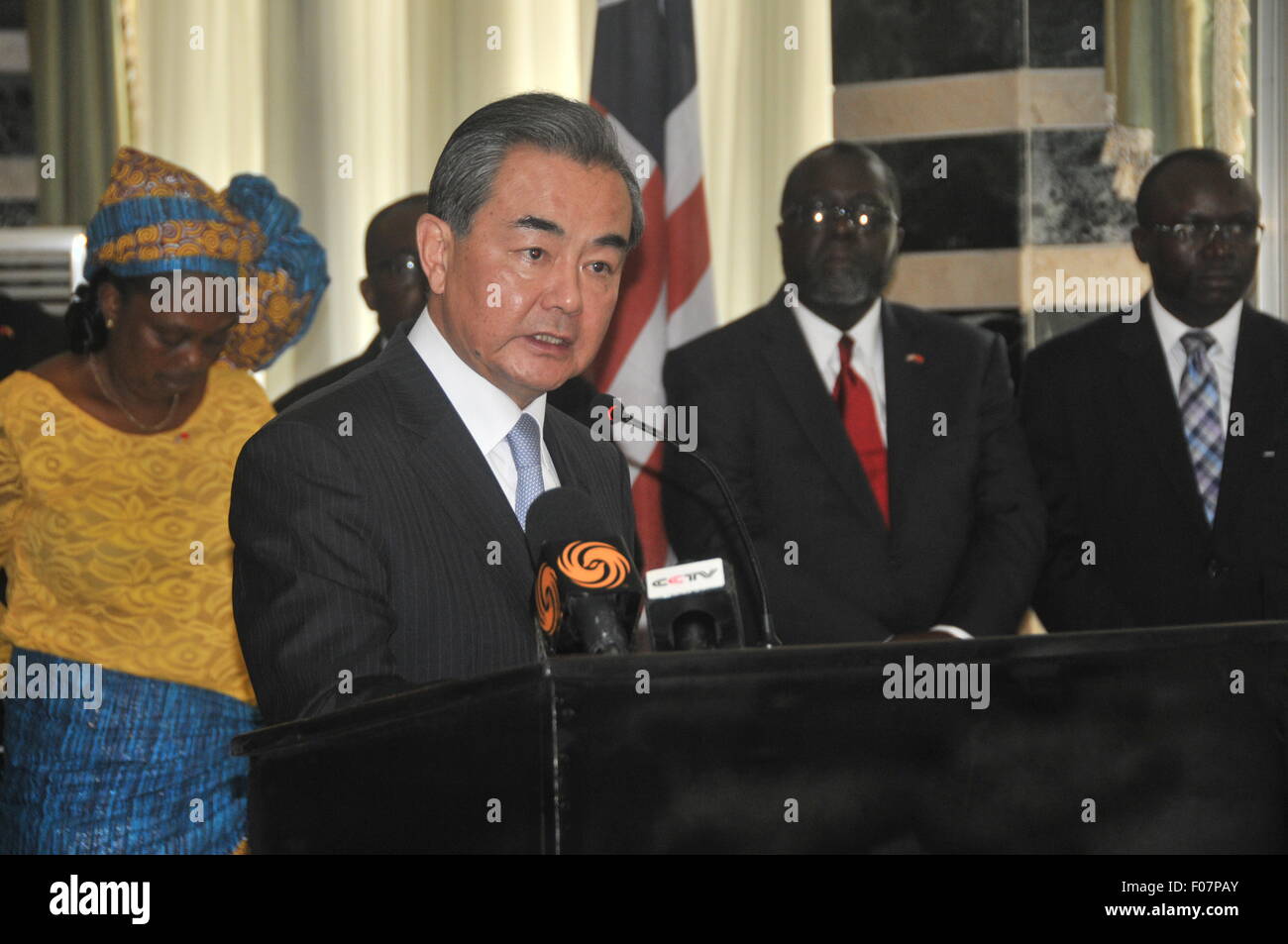 Monrovia, Liberia. 9th Aug, 2015. Visiting Chinese Foreign Minister ...