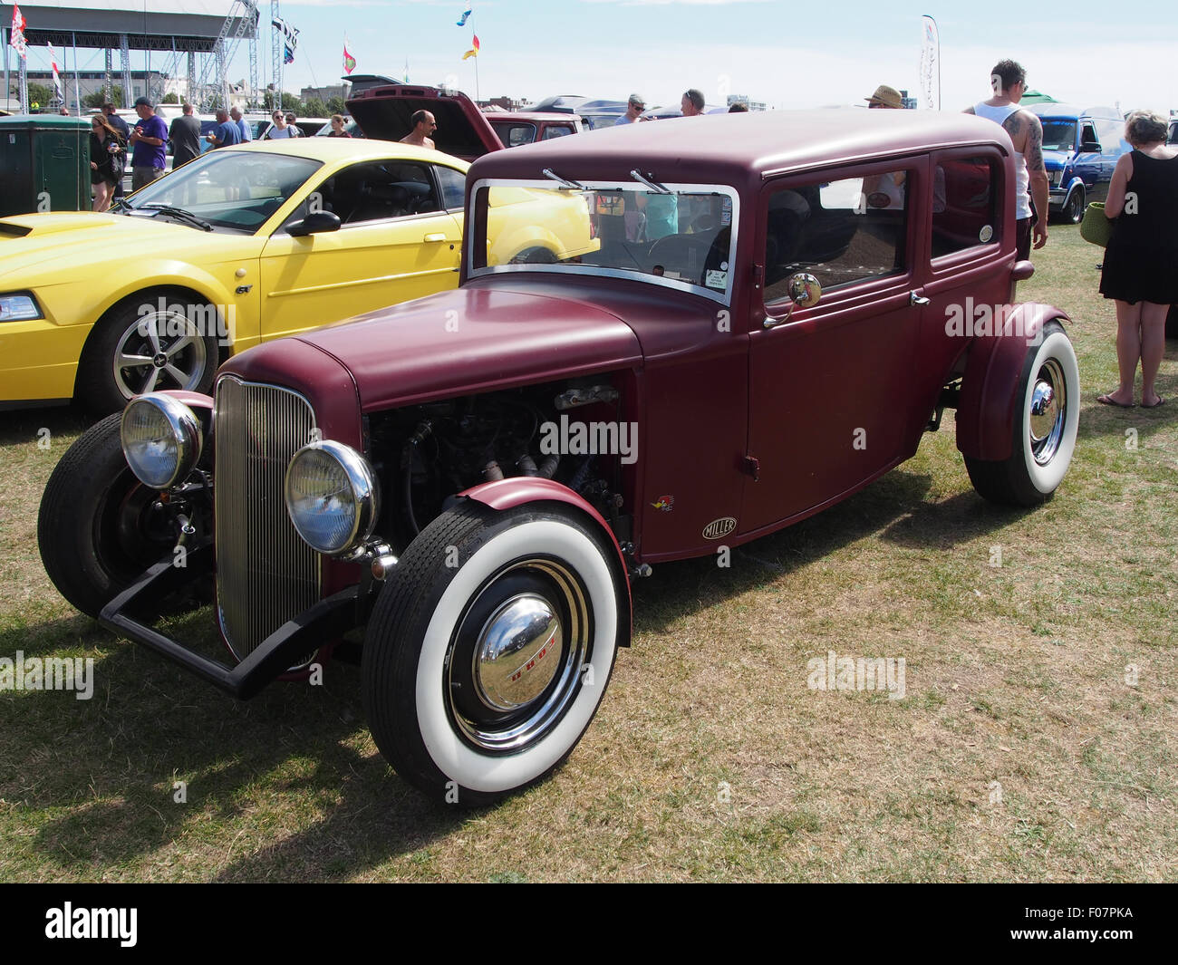 A customised classic Ford Vehicle with new engine and interior Stock ...