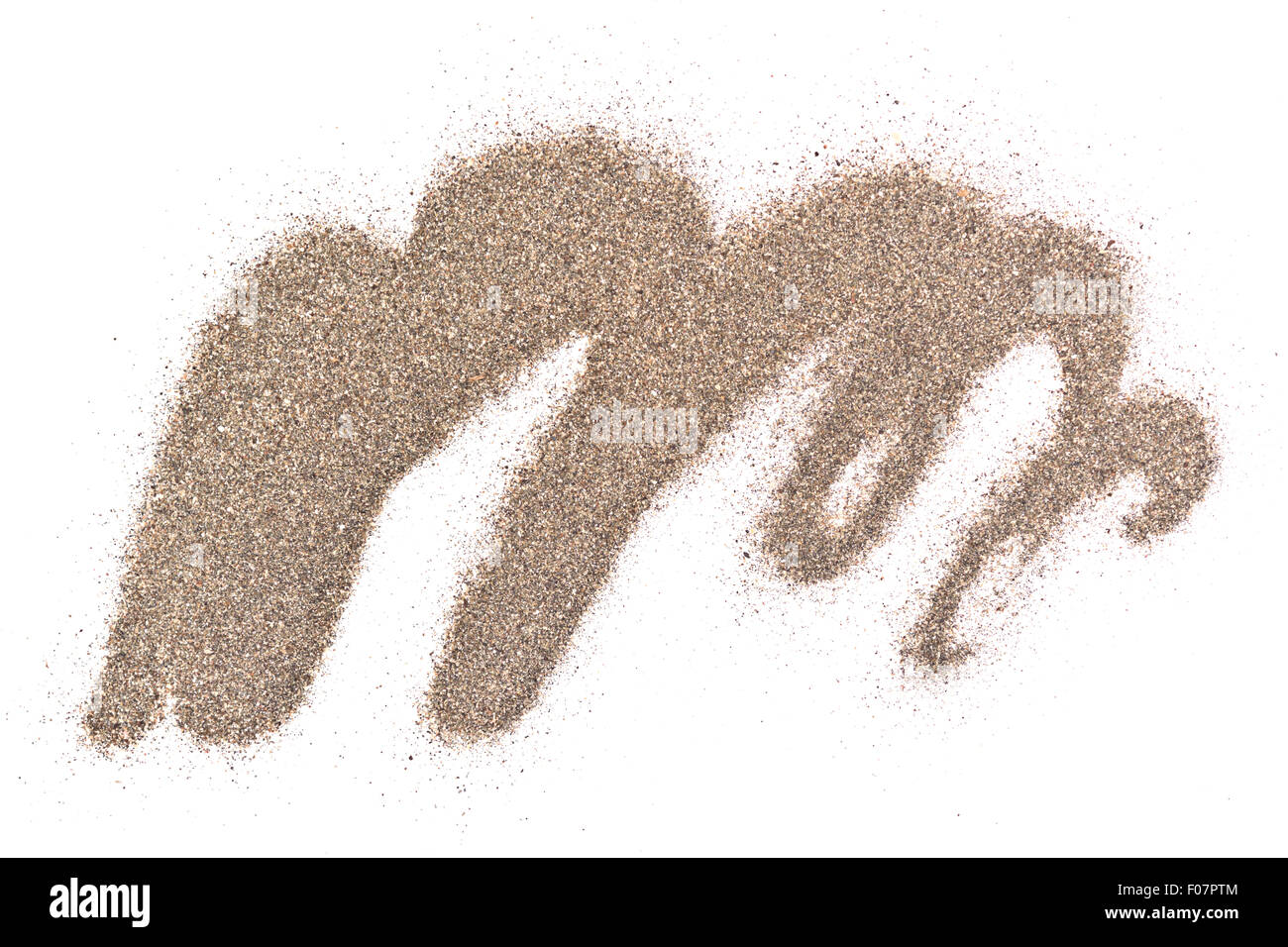 pile of grey sand isolated on white background Stock Photo - Alamy